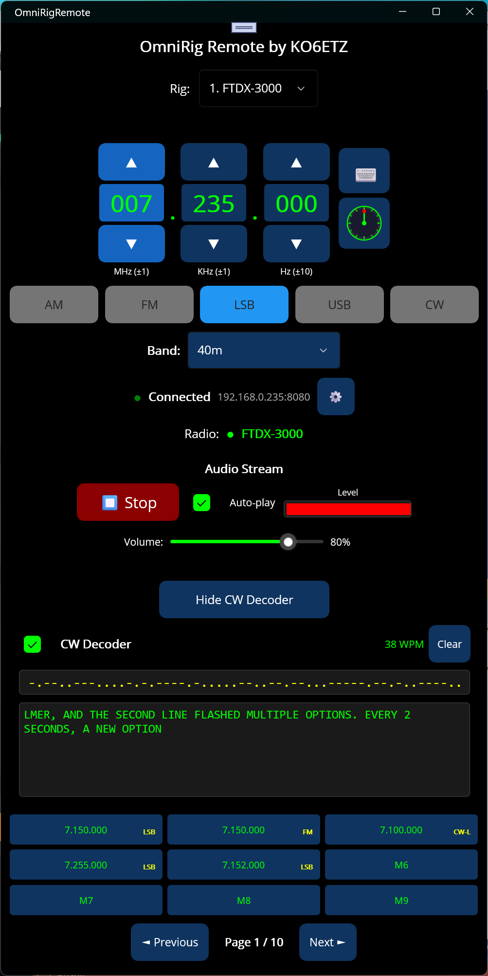 OmniRig Mobile Client - Dit Dots by KO6ETZ